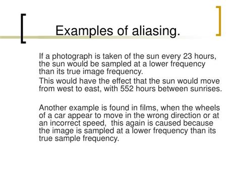 Ppt Aliasing Artifacts And Anti Aliasing Techniques Powerpoint