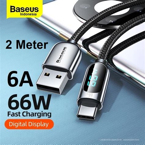 Jual Baseus Kabel Data Digital Display Usb To Type C A W M Meter