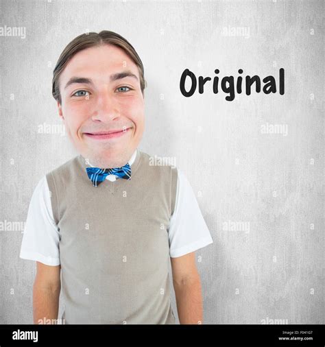 Composite Image Of Nerd Smiling Stock Photo Alamy