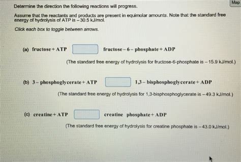 Solved Determine The Direction The Following Reactions Will