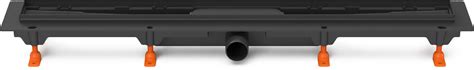 Linear Floor Drain Black Side Outlet D40 650 Mm Without Grid