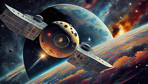Premium Photo Spacecraft Orbits Planet In Stunning Outer Space Backdrop