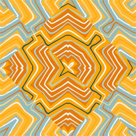 Premium Vector Abstract Zigzag Waves Mosaic Seamless Pattern Hand Drawn Linear Tile Endless