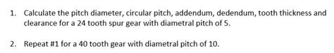 Solved Calculate The Pitch Diameter Circular Pitch Chegg Com