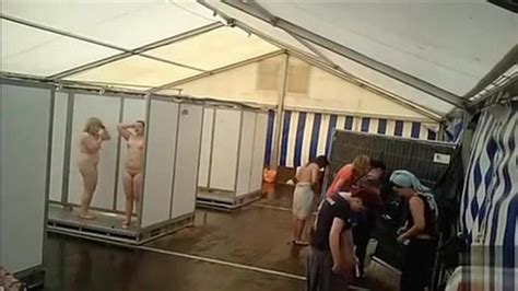 Naked Actresses In Public Shower Cabins