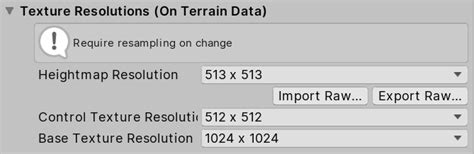 Unity Manual Terrain Settings