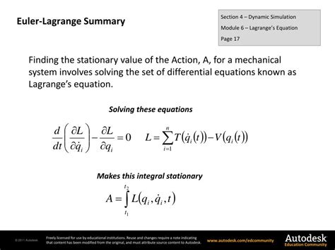 Ppt Dynamic Simulation Lagranges Equation Powerpoint Presentation
