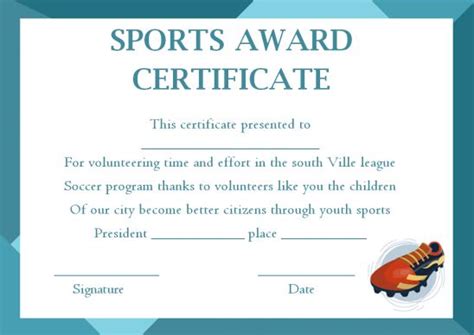 Sports Award Certificate Template Word