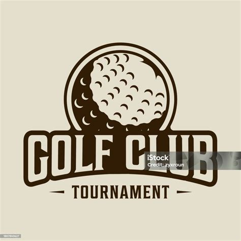 공 골프 로고 빈티지 벡터 일러스트 레이 션 템플릿 아이콘 그래픽 디자인 복고풍 작풍을 가진 경기 대회 또는 클럽을 위한 스포츠