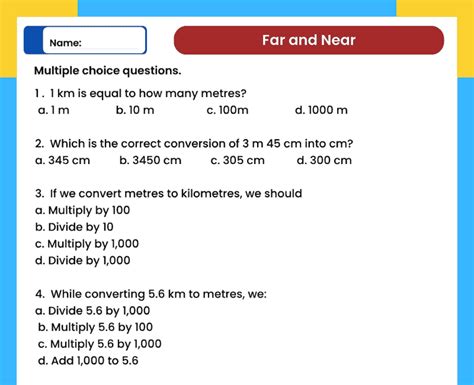 Ncert Far And Near Class 5 Maths Worksheet With Answers
