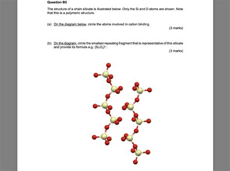 Solved The Structure Of A Chain Silicate Is Illustrated