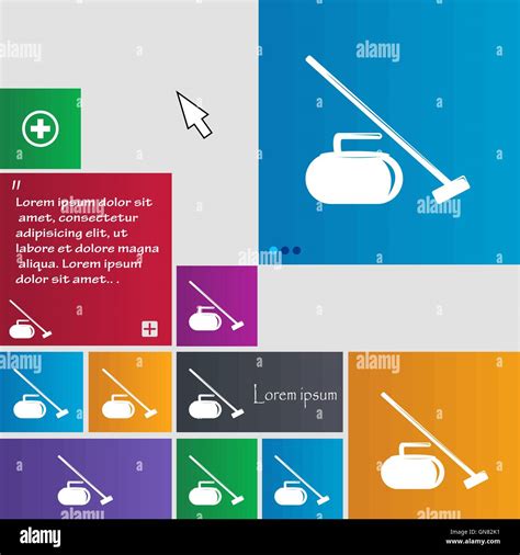 The Stone For Curling Icon Sign Buttons Modern Interface Website