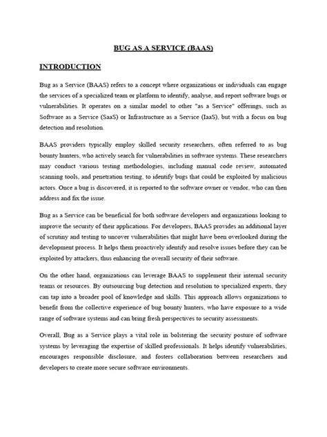 Bug As A Service Pdf Vulnerability Computing Security