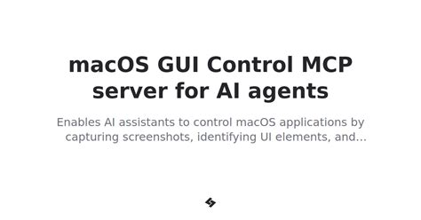 Macos Gui Control Mcp Server For Ai Agents