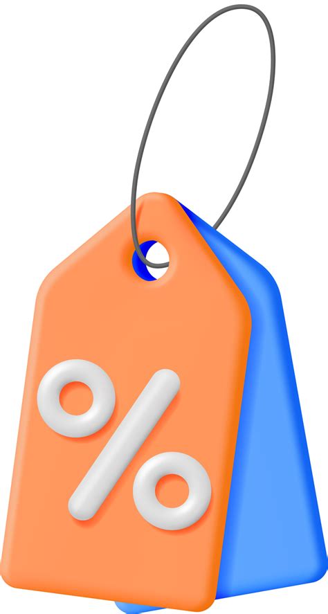 3d Tag With Percent Symbol And String 35714727 Png