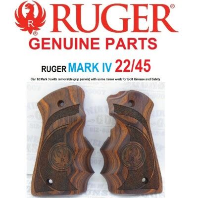 Factory Ruger 22 45 Mark 4 Finger Groove Cocobolo Wood Grips Hunter Mk4