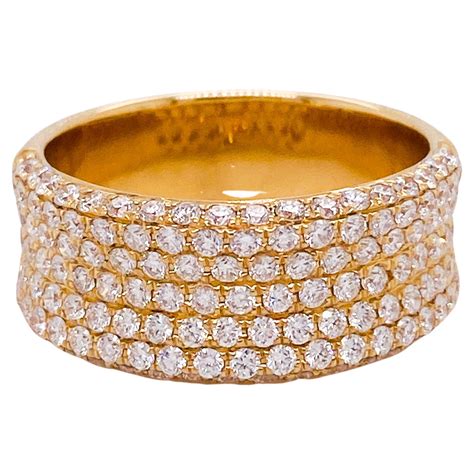 Cartier Classic Five Row Diamond Pave Wedding Band Ring 18 Karat Gold 2