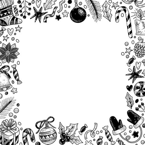 Free Black And White Christmas Clipart Border Download Free Black And