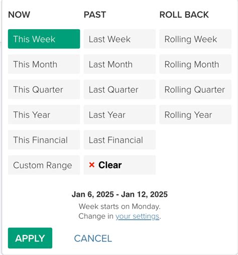 Customizing The Standard Date Periods Pocketsmith Learn Center