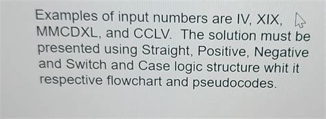 Solved Problem Develop A Solution To Change Roman Numerals Chegg Com
