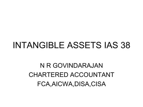 Intangible Assets Ias 38 Ppt