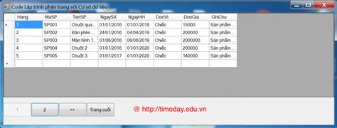 Phân trang cho DataGridView trong C Tìm ở đây