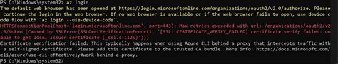 Az Login Fails With CERTIFICATE VERIFY FAILED And I Am Not Behind A