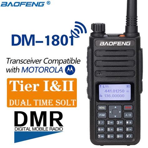 BaoFeng DM-1801 VHF/UHF 1024 Channels Ham Amateur Radio DMR/Analog Two ...