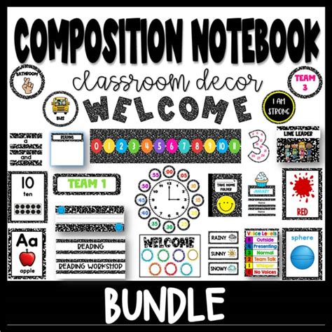 Composition Notebook Classroom Decor Bundle By Kathryn Watts Tpt Composition Notebook Classroom Decor Bundle By Kathryn Watts Tpt