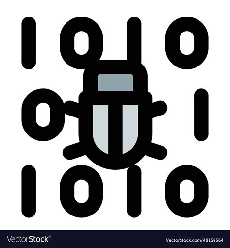 Bug Find In Binary Code Search Royalty Free Vector Image