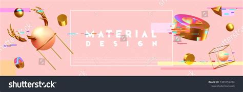 Chaos Abstract Background With 3d Objects Realistic Geometric Shapes Design Mess Horizontal