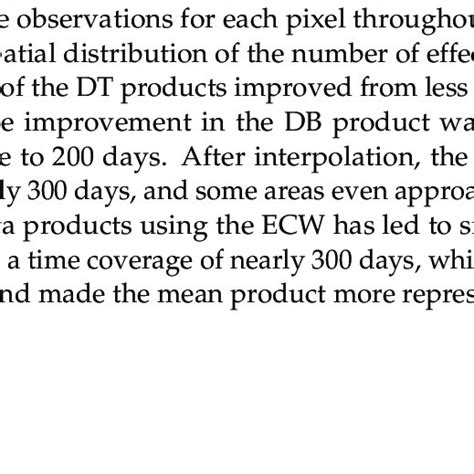 The Spatial Coverage Percentage Of The Original Data And The Ecw