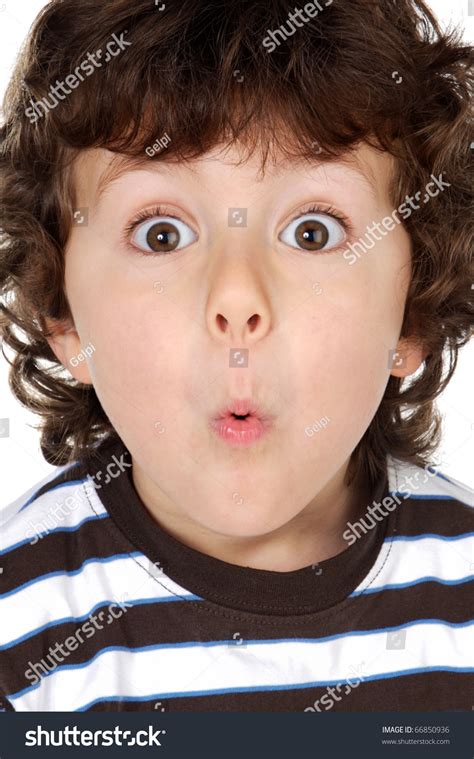 Funny Boy Grimacing Isolated On White Foto Stock 66850936 Shutterstock