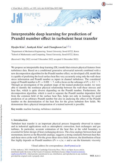 Pdf Interpretable Deep Learning For Prediction Of Prandtl Number