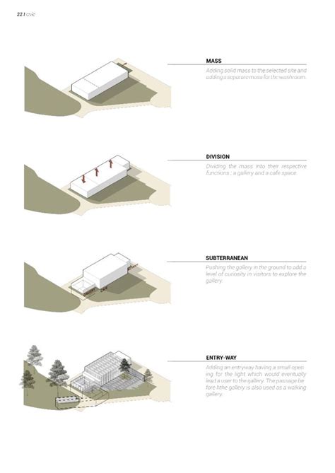 Massing Diagram Cafe And Gallery Space Diagram Architecture
