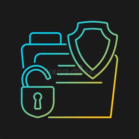 Data Breach Insurance Gradient Vector Icon For Dark Theme Stock Vector