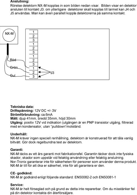 Bruks och monteringsanvisning NX M Rörelsedetektor till NX 4 Personliga säkerhetssystem Alarm
