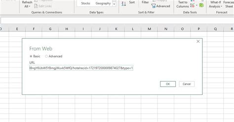 web query connection does not create table in excel stack overflow