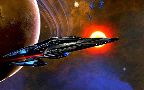 An Artists Rendering Of A Star Trek Ship In Front Of The Planet And Sun