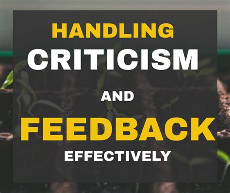 Handling Criticism And Feedback Effectively
