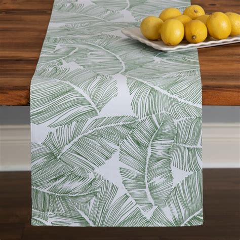 Allen Roth Green Polyester Rectangle Table Runner In The Serveware
