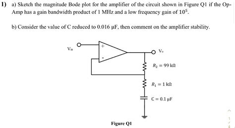 1 A Sketch The Magnitude Bode Plot For The Amplifier Of The Circuit Shown In Figure Q1 If The