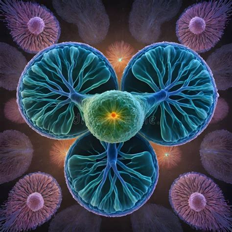 Tiny Cells During Cell Division Ai Generatet Stock Illustration