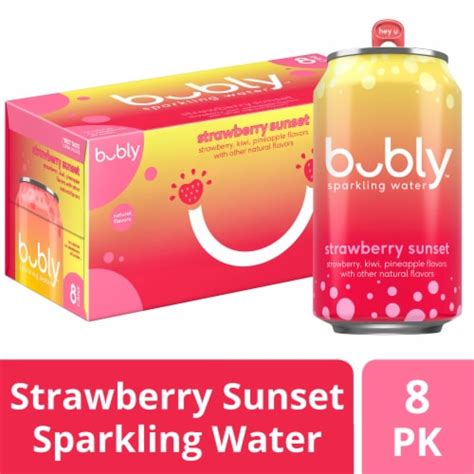 Bubly™ Strawberry Sunset Flavored Sparkling Water Cans 8 Pk 12 Fl Oz