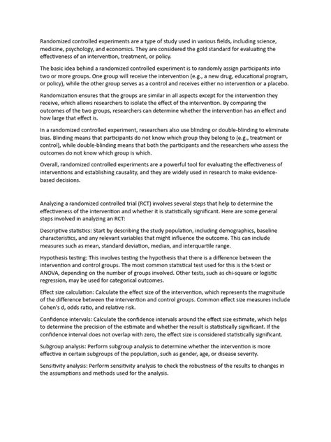 Rct Pdf Randomized Controlled Trial Effect Size