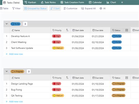 task management template infinity