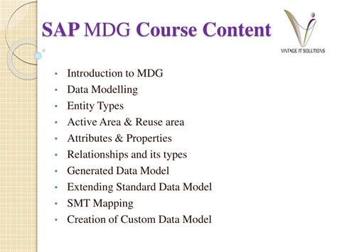 Ppt Sap Mdg Course Content Ppt Powerpoint Presentation Free Download