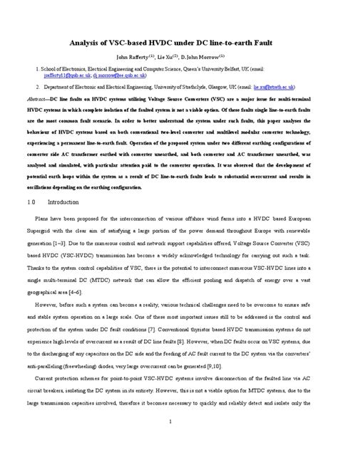 Analysis Of Vsc Based Hvdc Under Dc Line To Earth Fault Jrafferty11