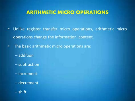 Arithmetic Micro Operations Pptx