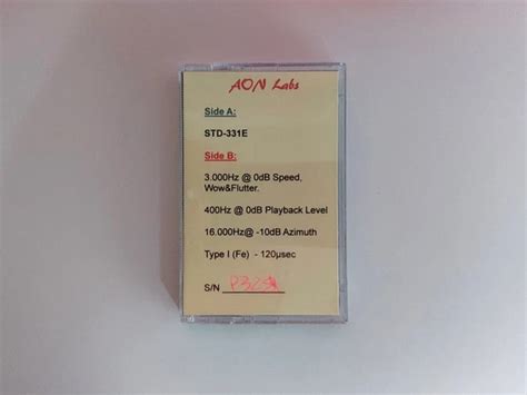 Din1966 Fe Maxell Ur Calibration Cassette Speed Azimuth Wandf 3k 400